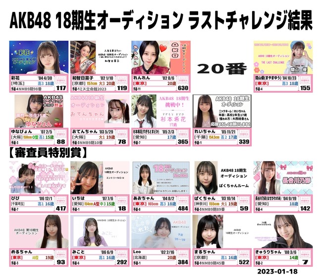 【AKB48】18期生オーディション、最終審査の合格発表があった模様？ │ 【気ままに】アイドルの呼吸～聖地エトワール～